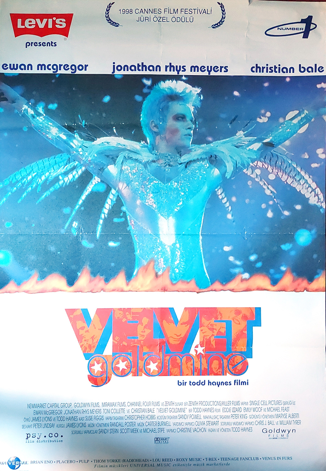 Velvet Goldmine Ewan Mcgregor Christian Bale 1998 Dram Müzik Kuşe Kağıt Haliyle 1998